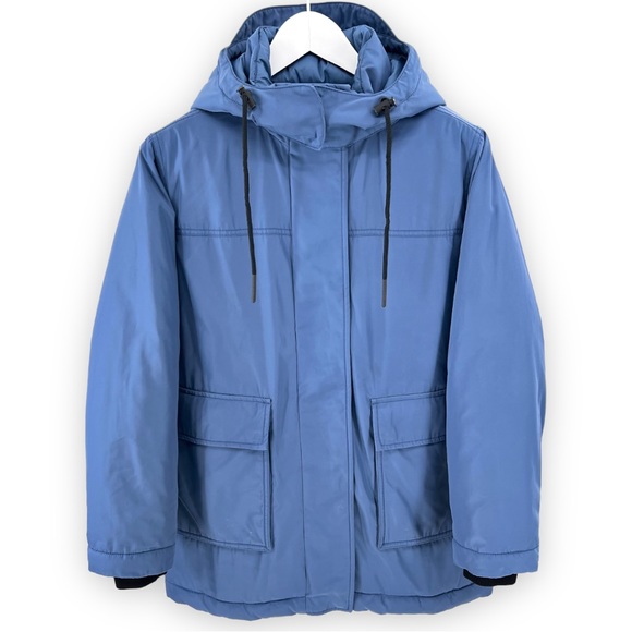 Everlane | Jackets & Coats | Everlane Recycled Material Blue Hooded ...